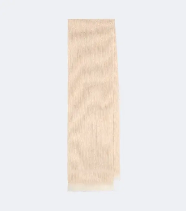 STOFFA Stòffa Fringed Cashmere And Linen Scarf - Beige