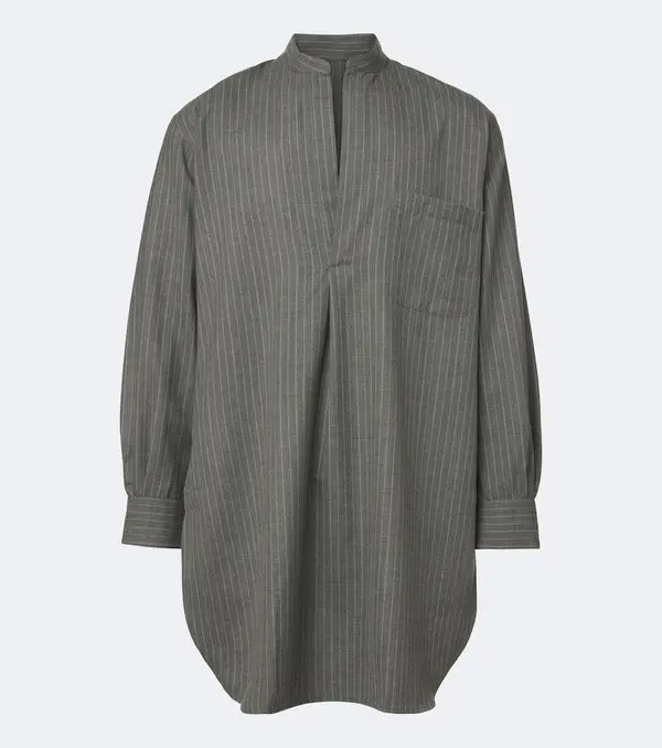 STOFFA Stòffa Chalk Stripe Wool Shirt