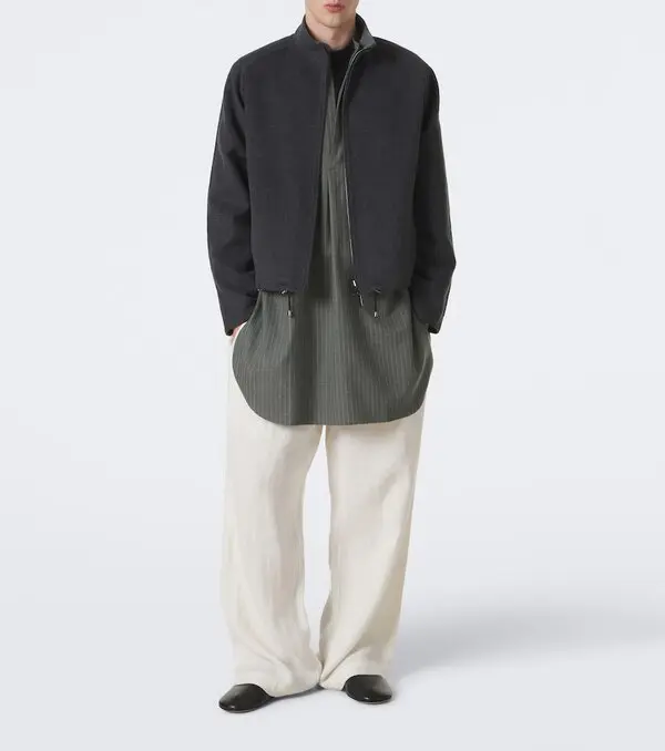 STOFFA Stòffa Chalk Stripe Wool Shirt