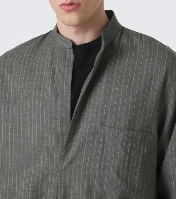 STOFFA Stòffa Chalk Stripe Wool Shirt