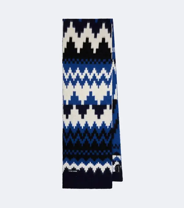 Canada Goose Intarsia Wool And Alpaca Scarf - Blue