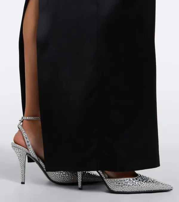 Balmain Crystal-embellished Slingback Pumps