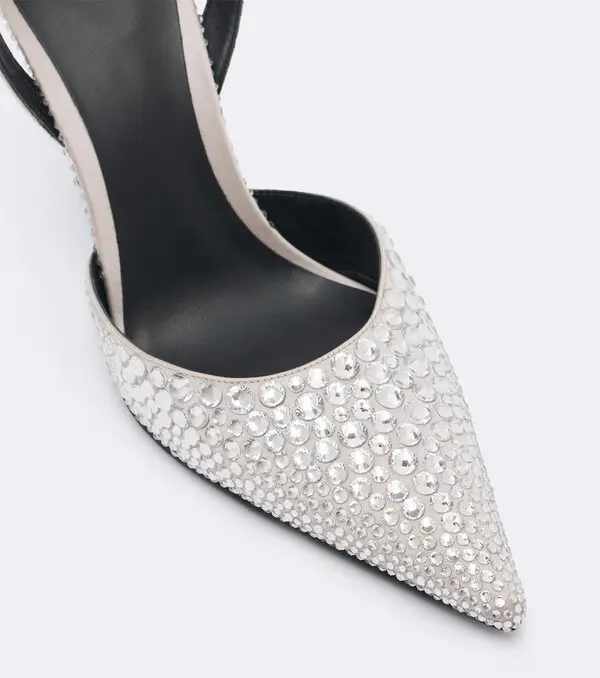 Balmain Crystal-embellished Slingback Pumps