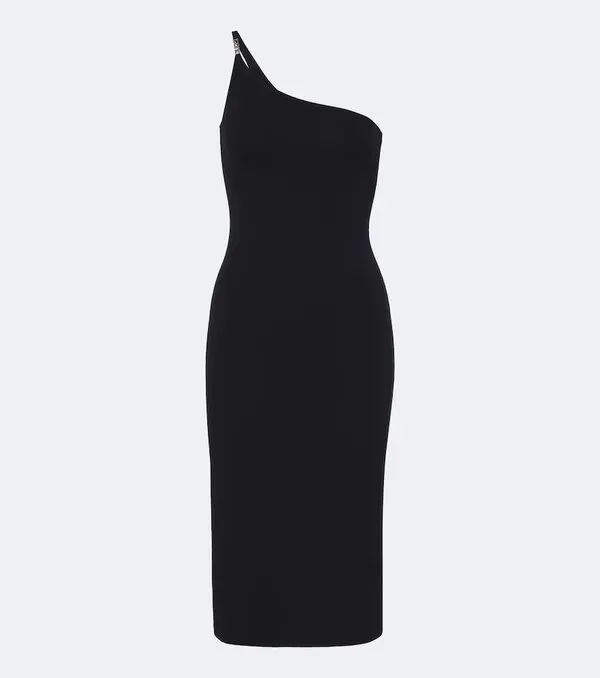 Gucci One-shoulder Crêpe Jersey Midi Dress - Black