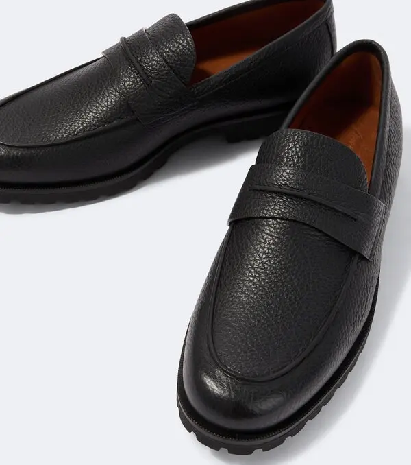 Zegna Pioggia Leather Loafers