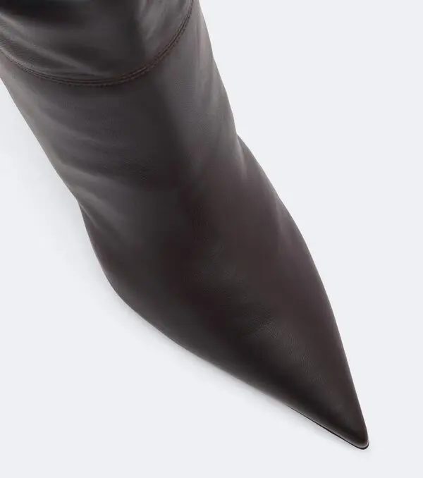 Amina Muaddi Olivia Leather Over-the-knee Boots