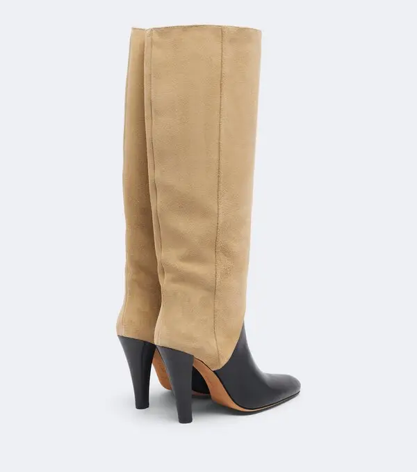 JUDE Edita Leather And Suede Knee-high Boots