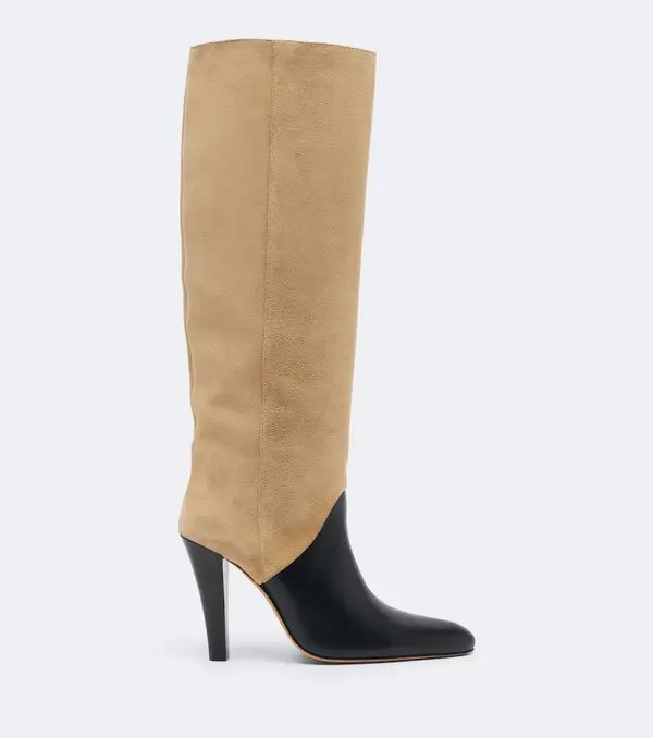 JUDE Edita Leather And Suede Knee-high Boots