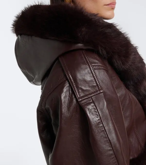 Retrofete Jia Cropped Leather Jacket