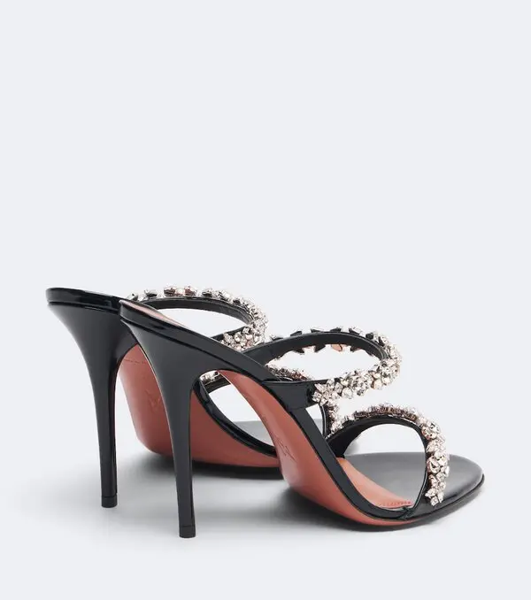 Amina Muaddi Elizabeth Embellished Leather Mules