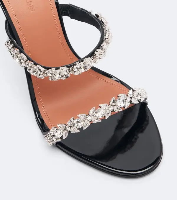 Amina Muaddi Elizabeth Embellished Leather Mules