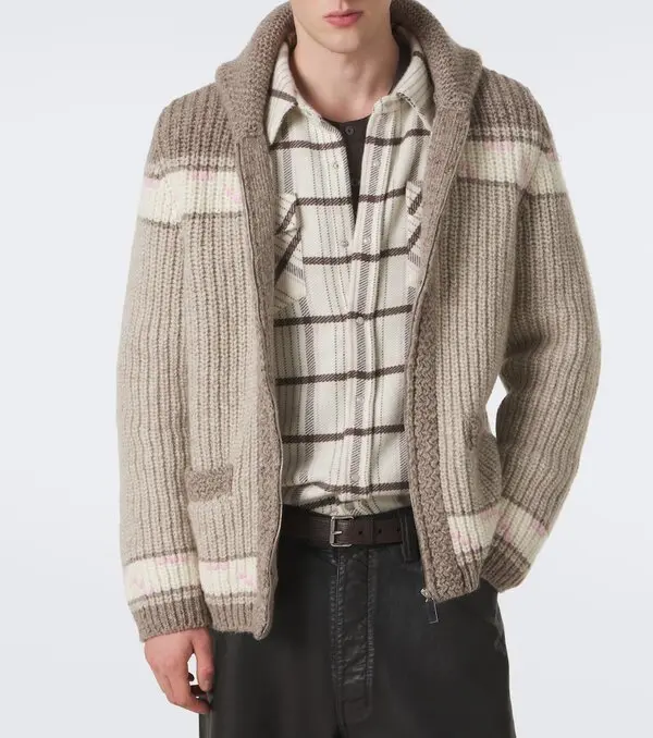 GOD'S TRUE CASHMERE Dudley Cashmere Cardigan With Amethyst