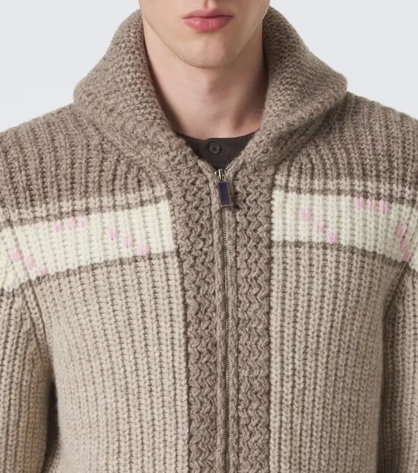 GOD'S TRUE CASHMERE Dudley Cashmere Cardigan With Amethyst