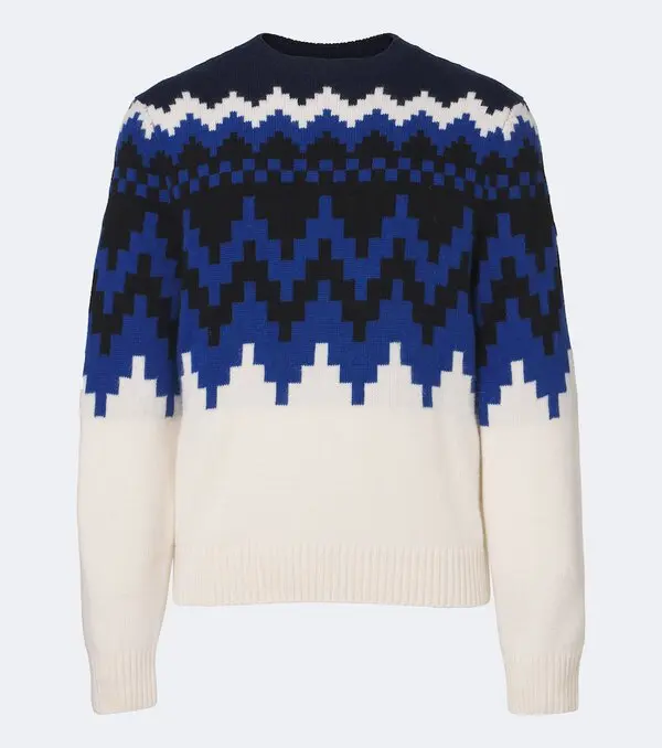 Canada Goose Eri Intarsia Wool And Alpaca Sweater - Blue
