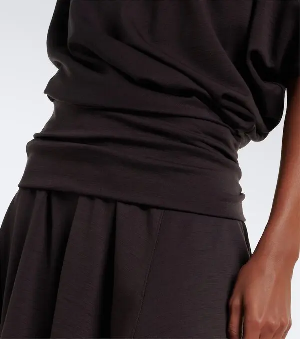LEMAIRE Gathered Wool-blend Dress