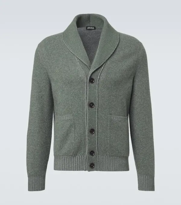 Zegna Waffle-knit Cashmere And Wool Cardigan