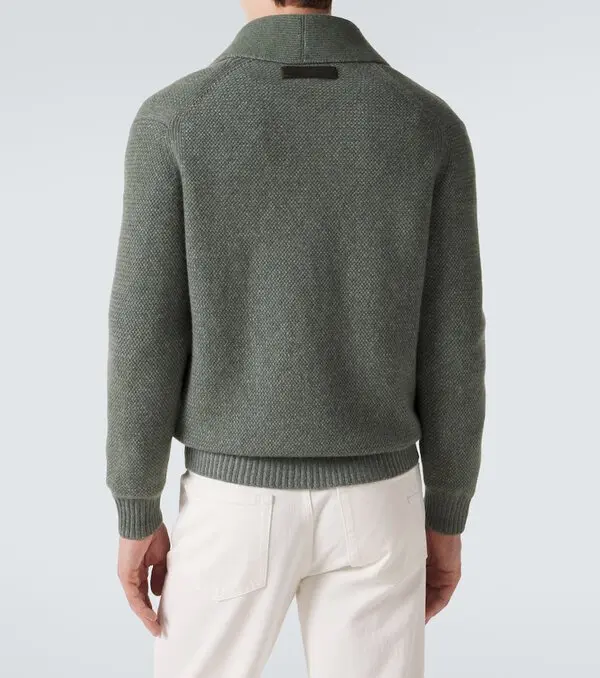 Zegna Waffle-knit Cashmere And Wool Cardigan