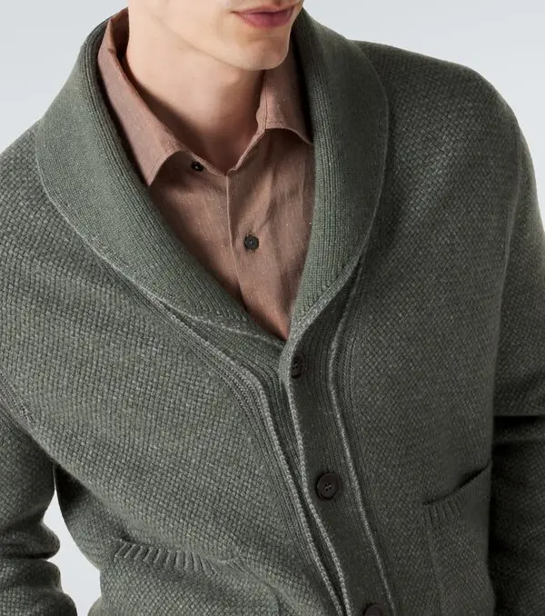 Zegna Waffle-knit Cashmere And Wool Cardigan