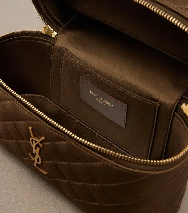 Saint Laurent Gaby Mini Quilted Satin Vanity Bag