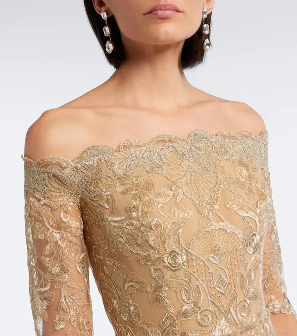 Elie Saab Off-shoulder Lace Gown
