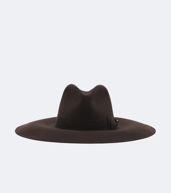 Valentino Garavani Vlogo Cashmere Felt Fedora - Brown