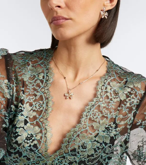 Valentino Garavani Flutterby Vlogo Embellished Necklace