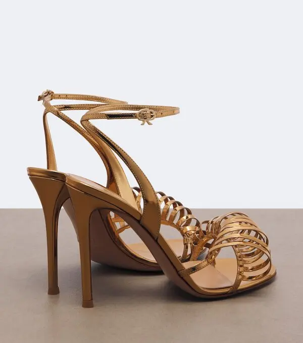 GIANVITO ROSSI Mirrored Leather Sandals