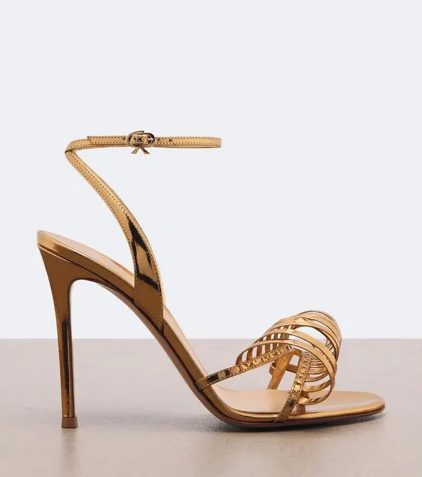 GIANVITO ROSSI Mirrored Leather Sandals