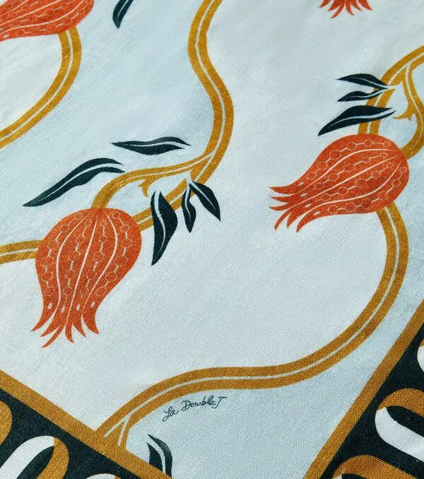 La DoubleJ Melograno Large Printed Linen Tablecloth