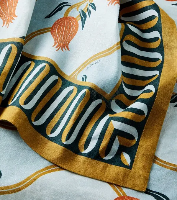 La DoubleJ Melograno Large Printed Linen Tablecloth