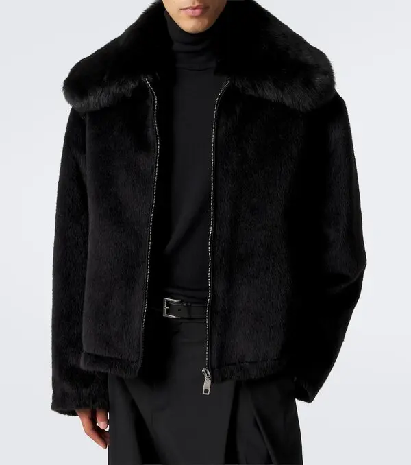 Dolce & Gabbana Shearling-trimmed Alpaca And Wool Jacket