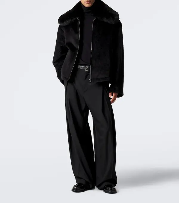 Dolce & Gabbana Shearling-trimmed Alpaca And Wool Jacket