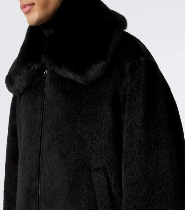 Dolce & Gabbana Shearling-trimmed Alpaca And Wool Jacket