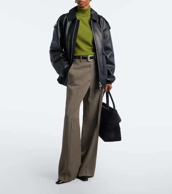 THE FRANKIE SHOP Brickell Pinstripe Wide-leg Pants