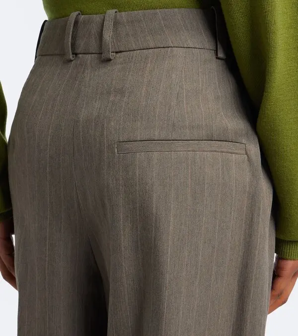 THE FRANKIE SHOP Brickell Pinstripe Wide-leg Pants