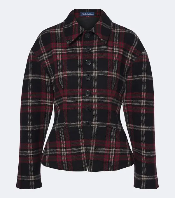 Polo Ralph Lauren Plaid Wool-blend Tweed Jacket - Red