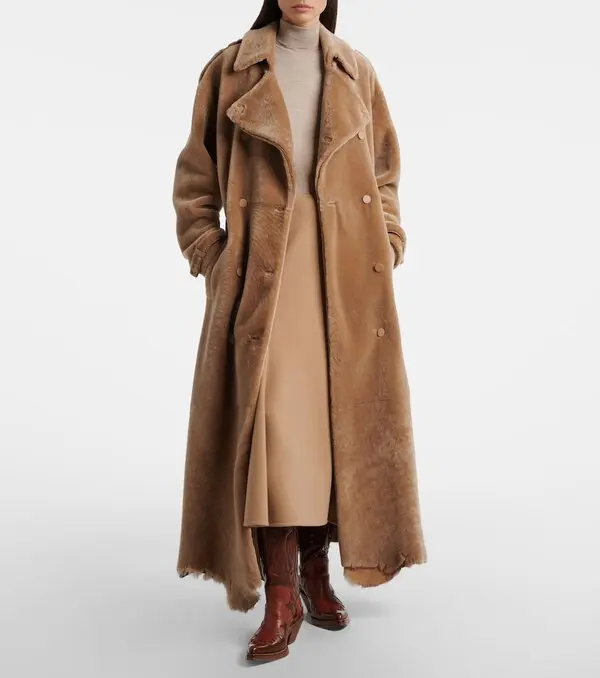Gabriela Hearst Tellus Double-breasted Shearling Coat