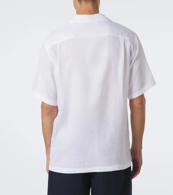 Orlebar Brown Maitan Embroidered Linen Shirt