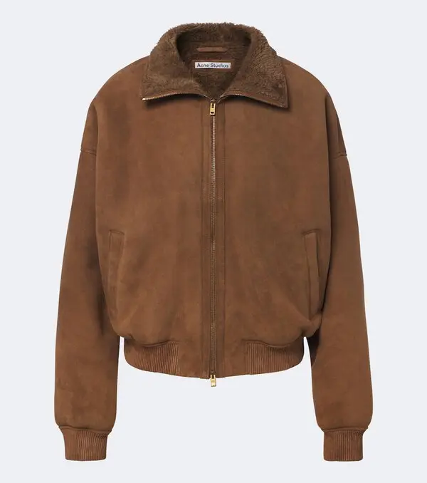 Acne Studios Shearling-lined Suede Bomber Jacket