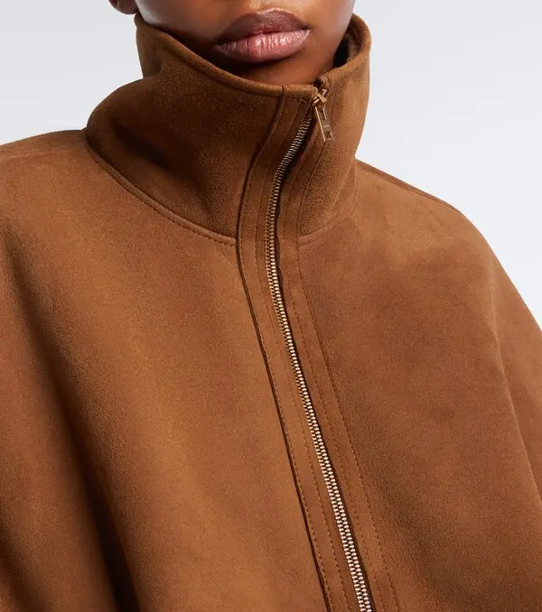 Acne Studios Shearling-lined Suede Bomber Jacket - Brown