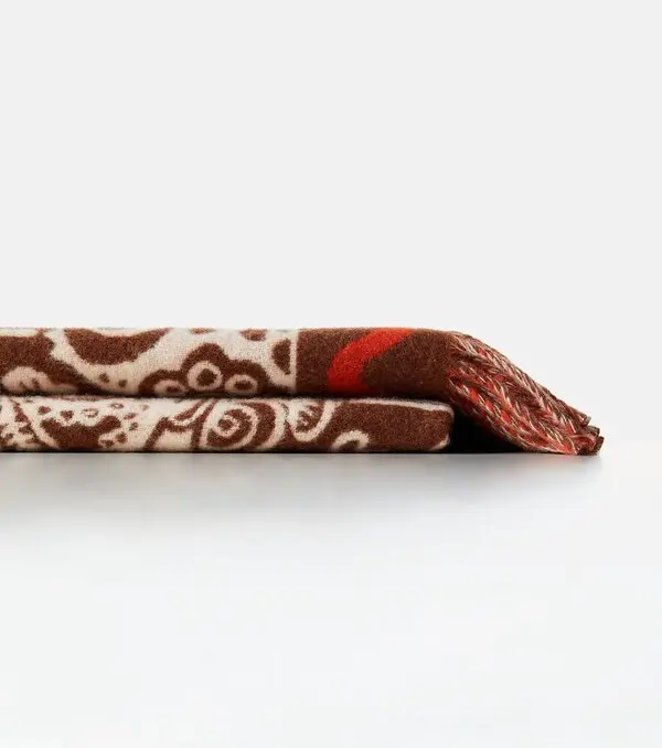 La DoubleJ Ionic Wool And Cashmere Intarsia Blanket