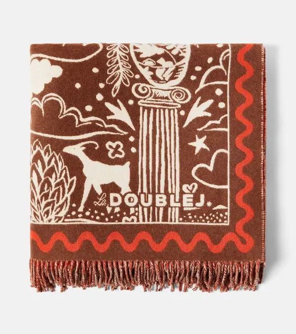La DoubleJ Ionic Wool And Cashmere Intarsia Blanket - Multicoloured