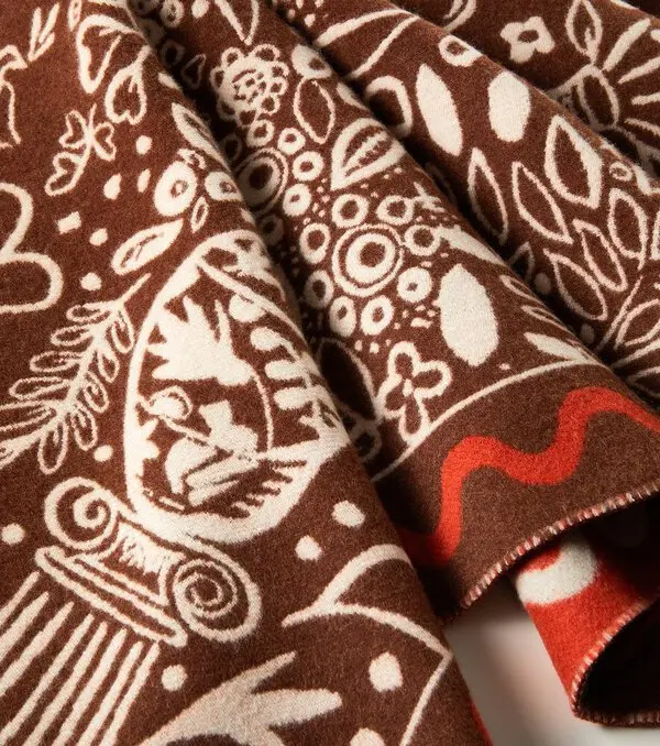 La DoubleJ Ionic Wool And Cashmere Intarsia Blanket