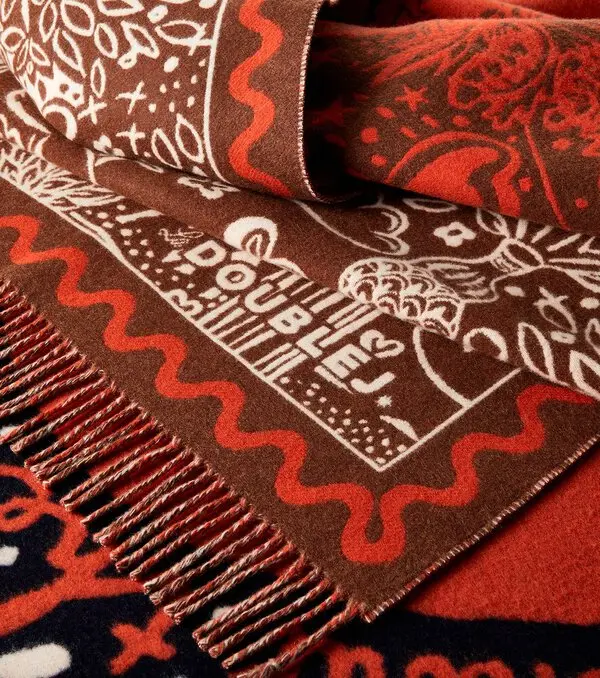 La DoubleJ Ionic Wool And Cashmere Intarsia Blanket
