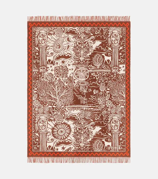 La DoubleJ Ionic Wool And Cashmere Intarsia Blanket