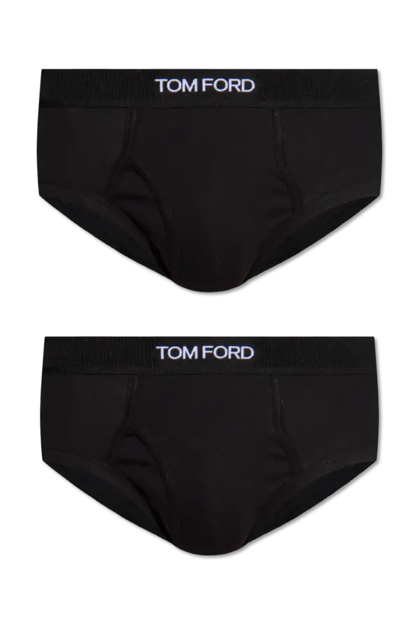 TOM FORD Double Pack Of Logo Briefs - Black