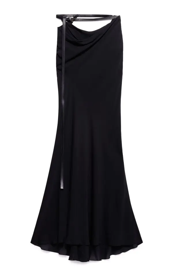 TOM FORD Washed Silk Flared Maxi Skirt - Black
