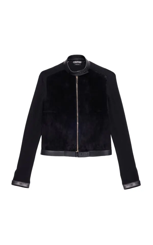 TOM FORD Fitted Cashmere-leather Biker Jacket - Black