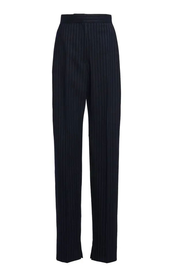 TOM FORD Pinstriped Wool Cigarette Pants - Navy