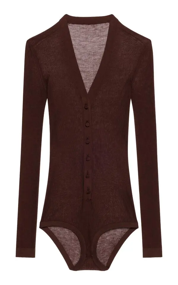 TOM FORD Fitted Silk-blend Romper - Brown